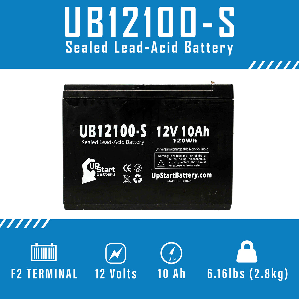 Orema UN10-12 Battery - Replaces UB12100-S Universal Sealed Lead Acid ...